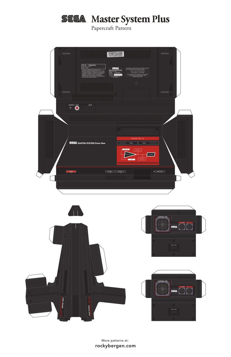 ️ Papercraft Sega Master System – Plantilla para imprimir gratis