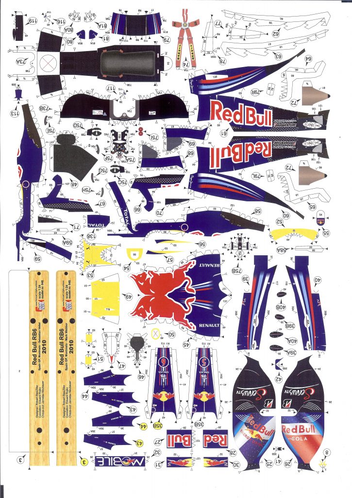 ️ Papercraft RedBull RB6 F1 – Modelo de papel gratis