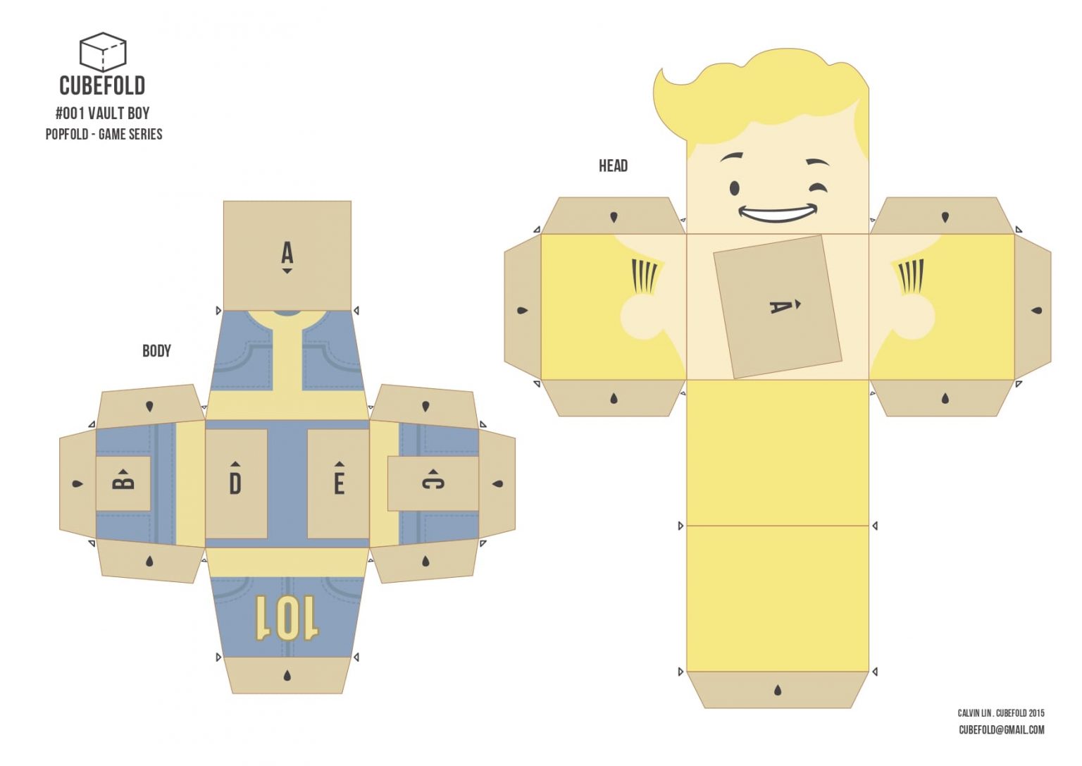 ️ Cubecraft Vault Boy Fallout – Modelo papel gratis